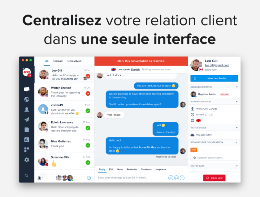 Tous vos canaux de communication en un avec Crisp
