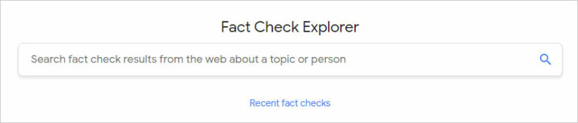 Fact Check Explorer : L’outil de Fact Checking proposé par Google